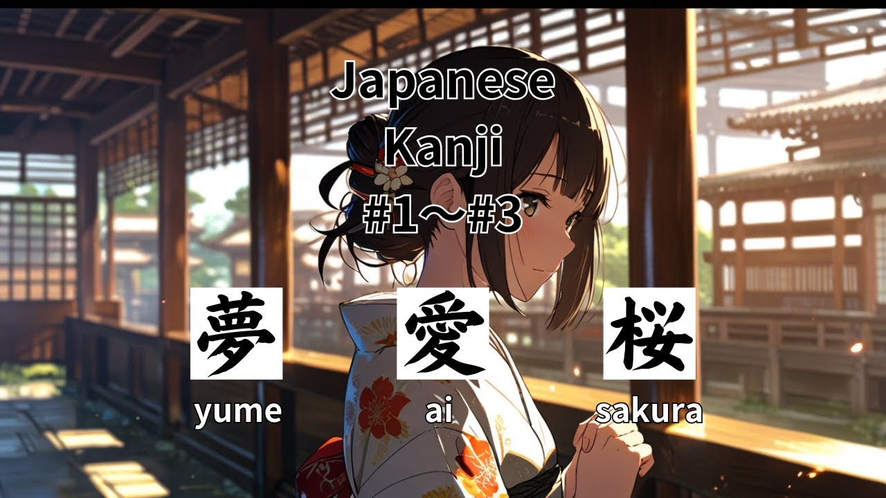 Japanese Kanji #1～#3 #yume #ai #sakura #Kanji #JapaneseWriting # ...