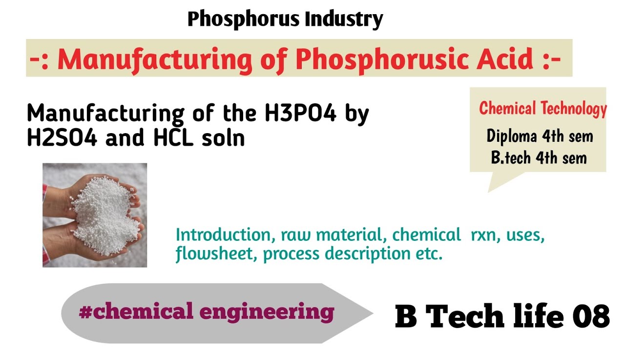 Manufacturing of Phosphoric Acid, Chemical Technology, Diploma,B.tech ...