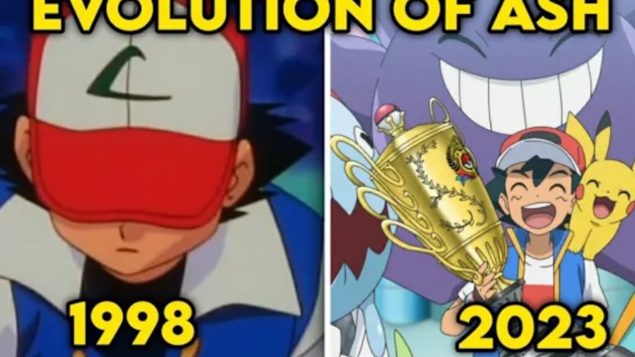 Pokemon Ash Ketchum Evolution (1998-2023) | Kanto- Journeys | Pokemon ...