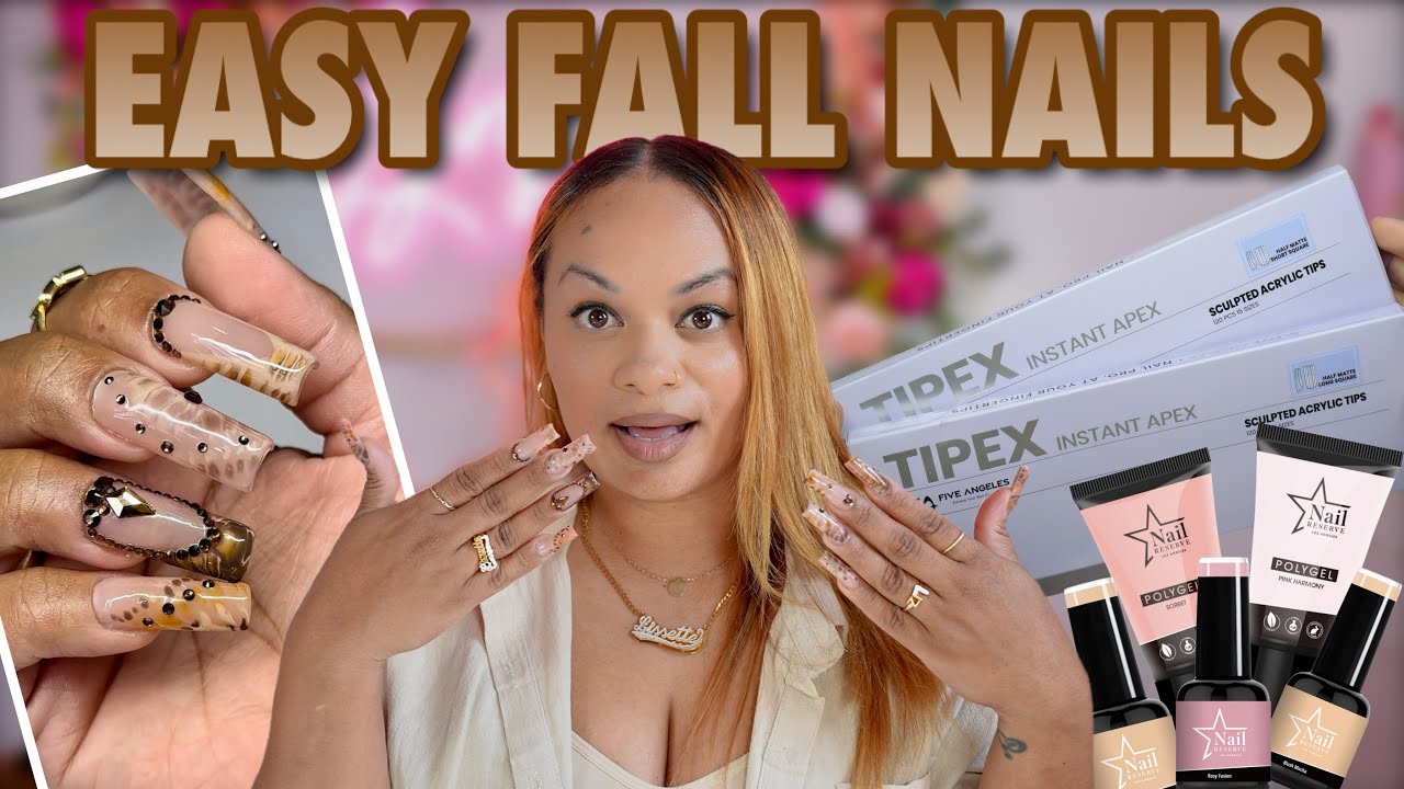 Trying NEW Square Tipex Instant Apex Nail Tips | BROWN FALL NAILS ...