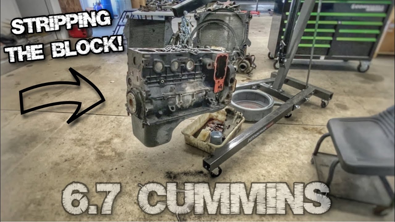 6.7 Cummins Block Tear Down - YouTube