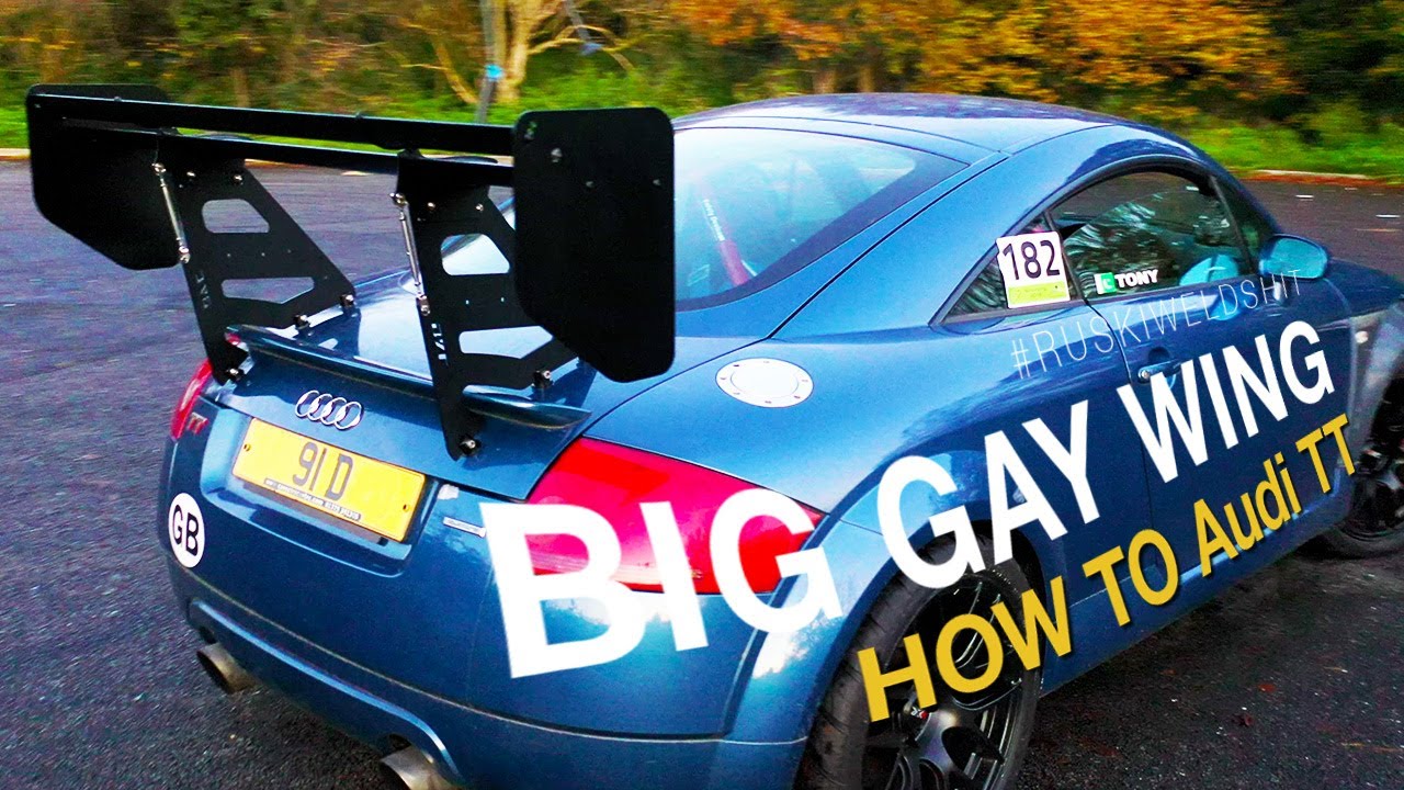 HOW TO fit a spoiler. fitting BIG GAY WING for more Downforce. Audi TT ...