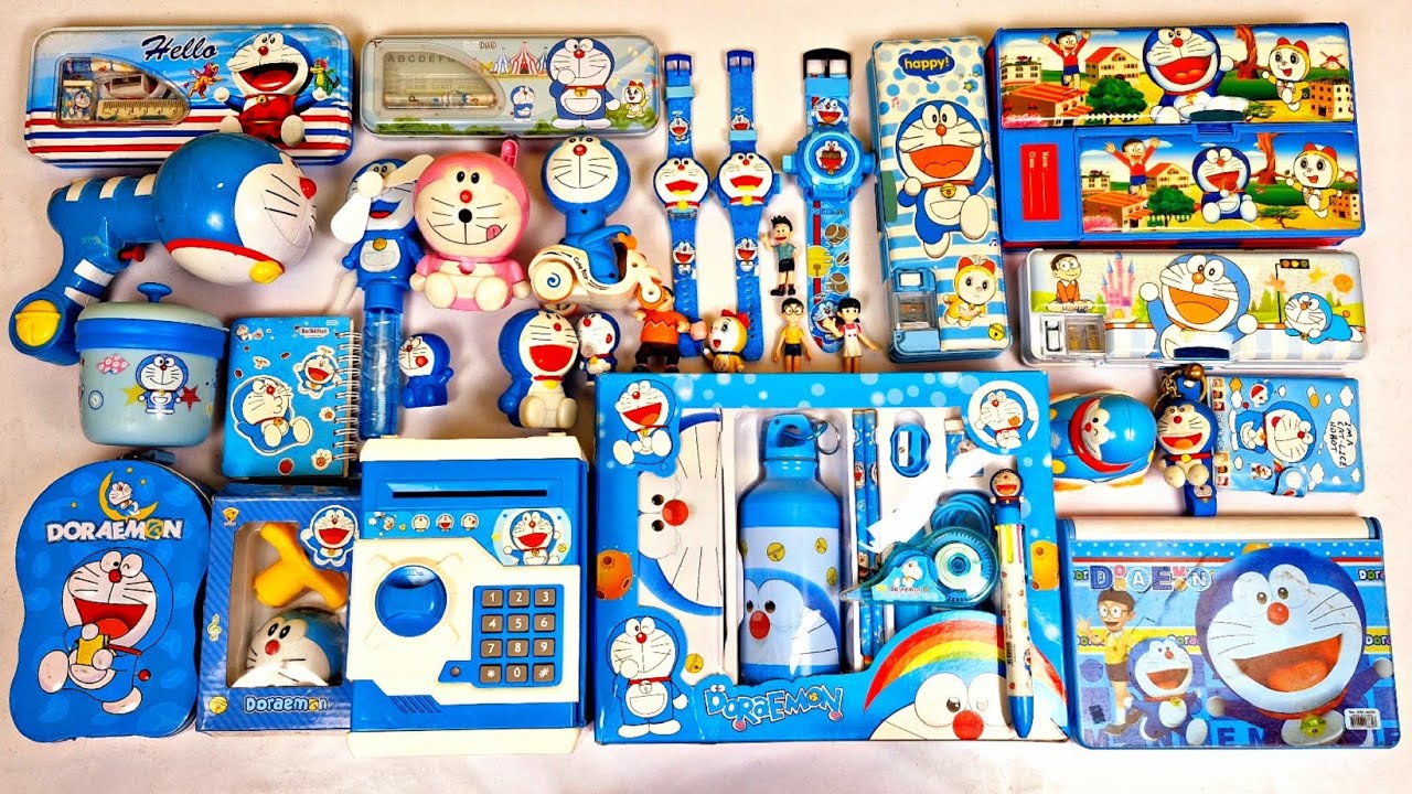 Doraemon Toys & Stationery collection🥰Geometry, Doraemon kit, Piggybank ...