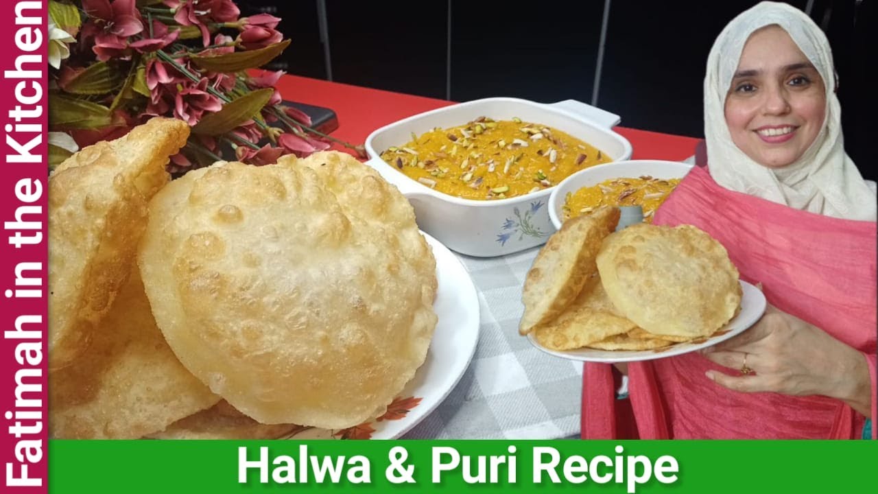 Poori and Halwa Recipe | Sooji Ka Halwa & Puri | Halwa Puri Recipe ...