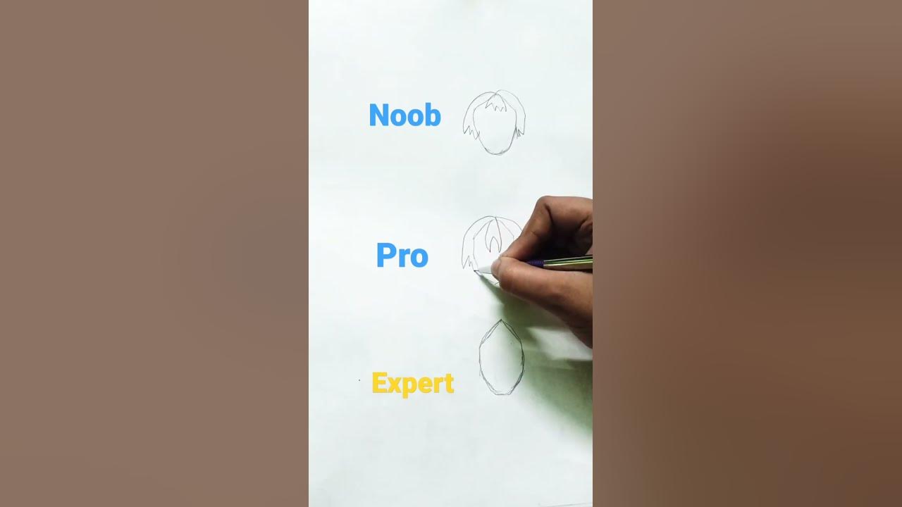 noob vs pro vs expert. ..I am with expert expert is very good ... #shorts @artwithbikramjit2002 ...