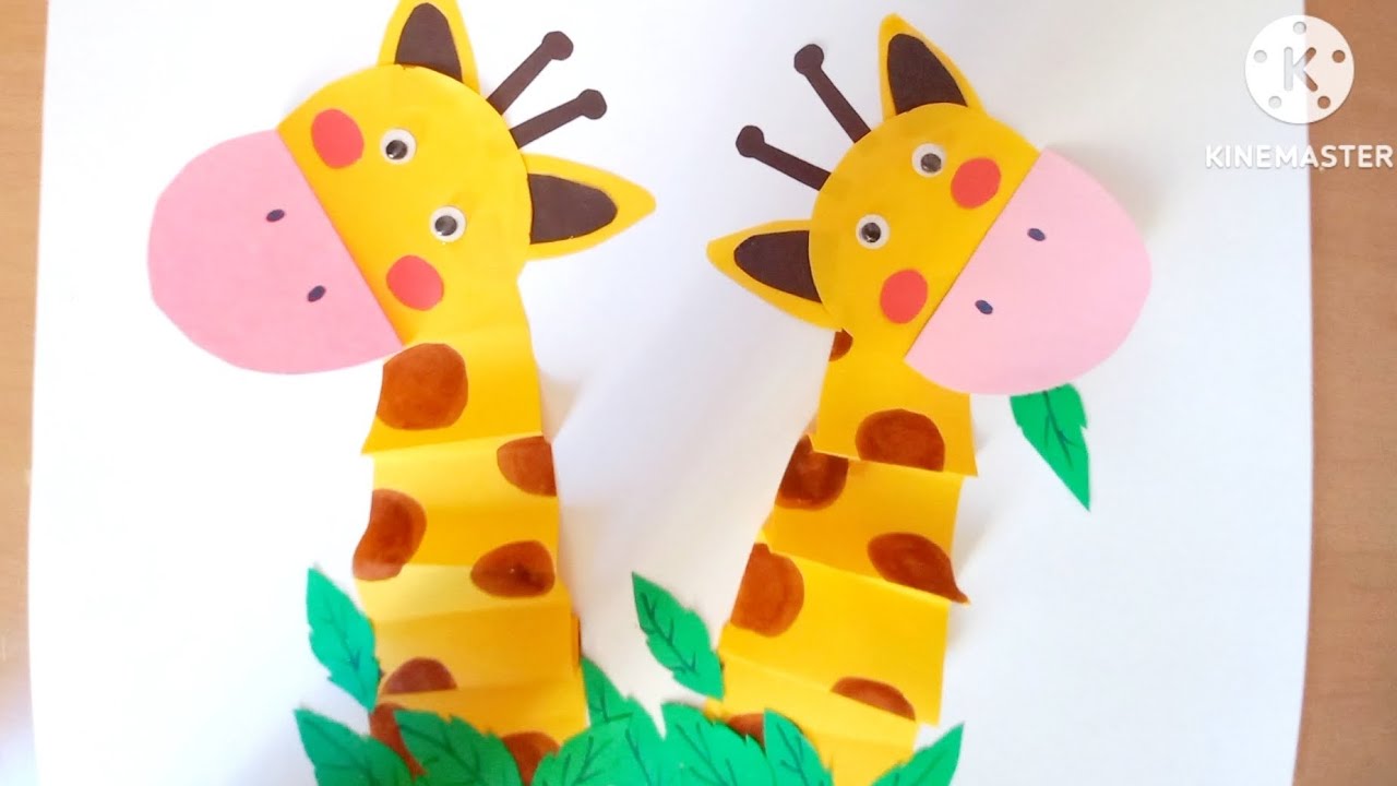 Giraffe Paper craft || Easy Paper craft for kids - YouTube