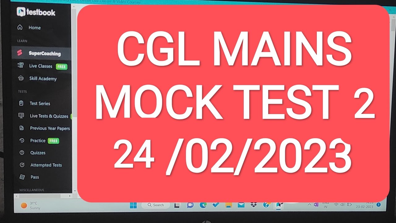 My CGL mains mock test score ?/390 #testbook#ssc #cgl..,😭😭 - YouTube