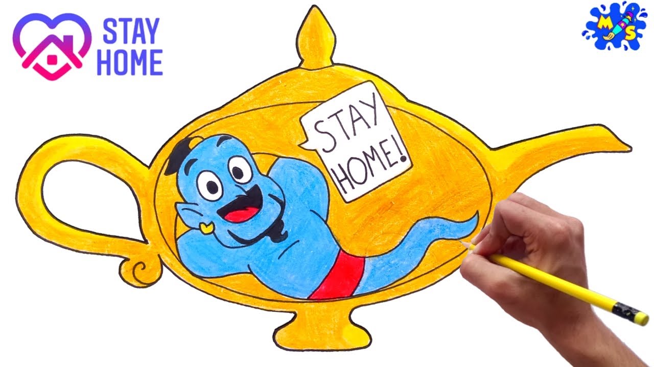 Stay Home, Stay Safe! Simple Drawing | Easy Step by Step - YouTube