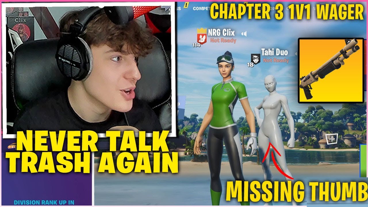 CLIX Returns To WAGERS In CHAPTER 3 & EMBARRASSED TAHI Duo In 1v1 Wager ...