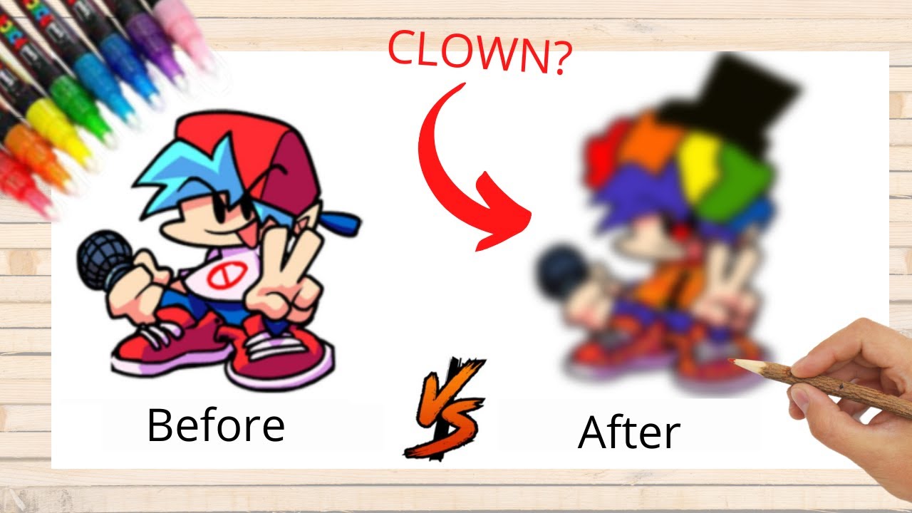 I photoshopped boyfriend from fnf into a CLOWN! | How to draw fnf | How ...