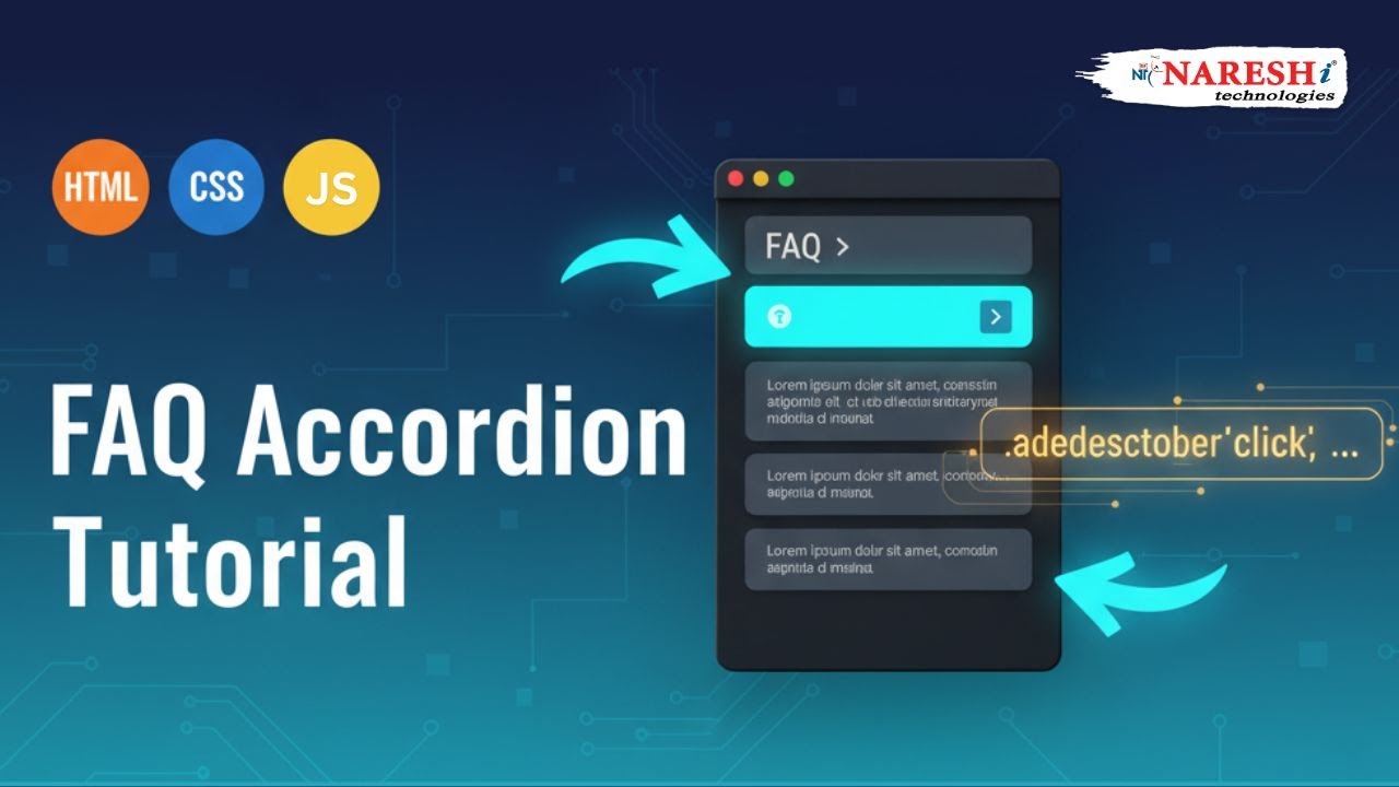 Build Interactive FAQ Accordion JavaScript HTML CSS Tutorial Guide - YouTube