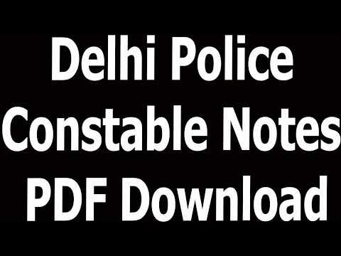Delhi Police Constable Notes PDF Download - YouTube