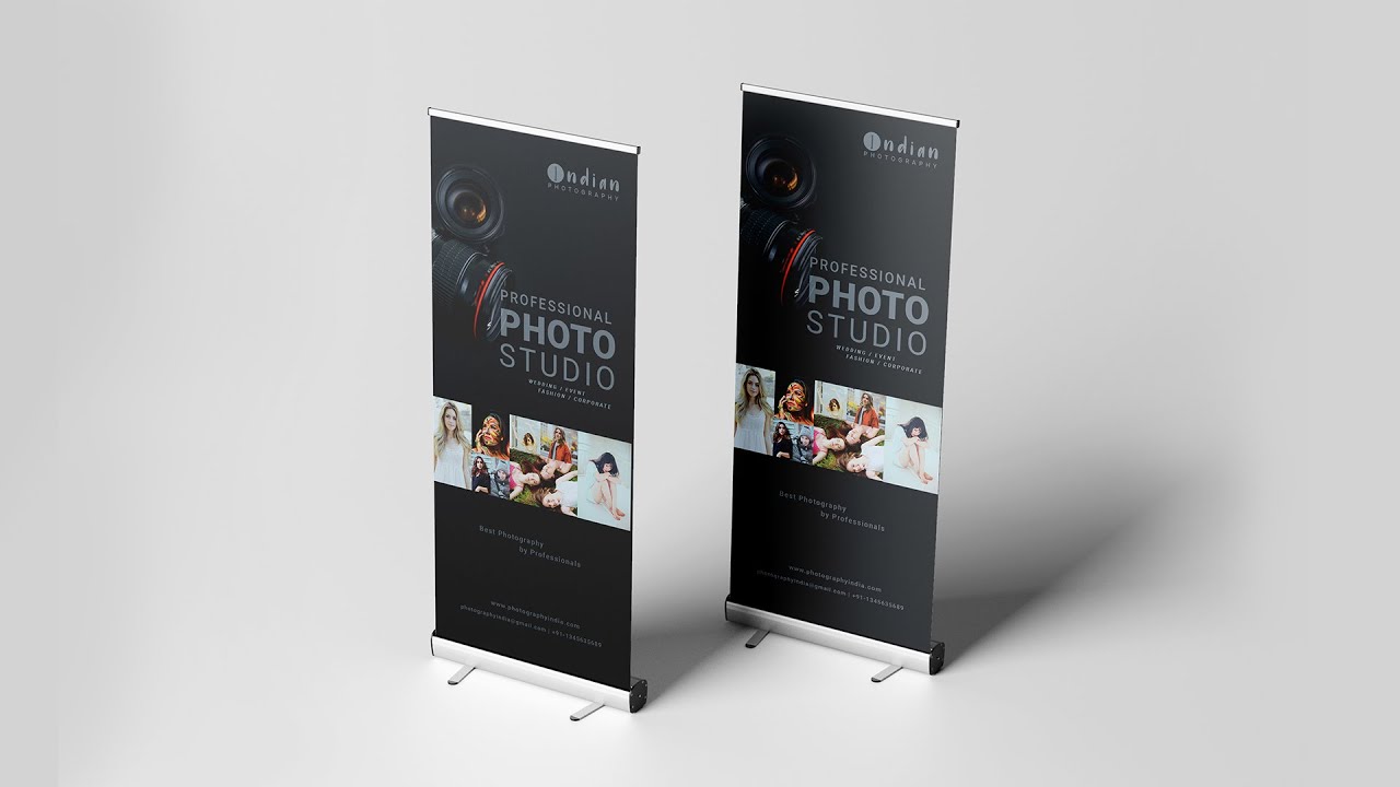 Design Professional ROLL UP BANNER in PHOTOSHOP | Standee Design ...