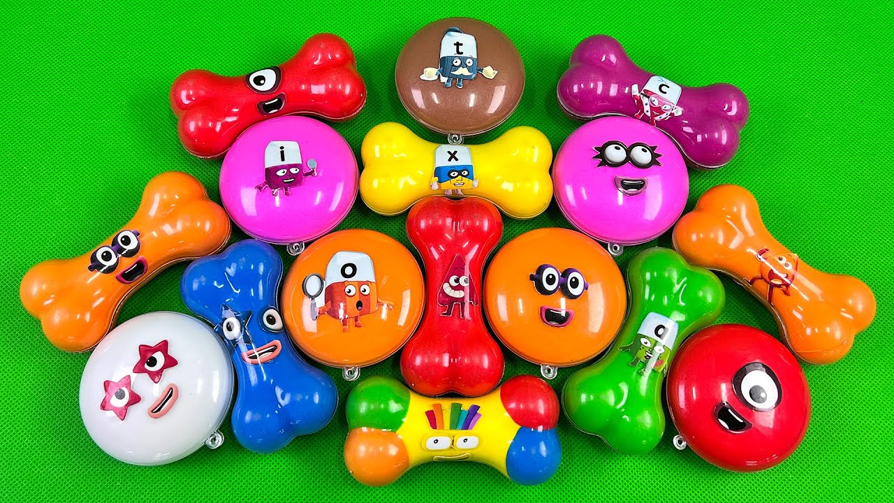 Digging up Numberblocks with CLAY in Bone, Cake Shapes Coloring ...