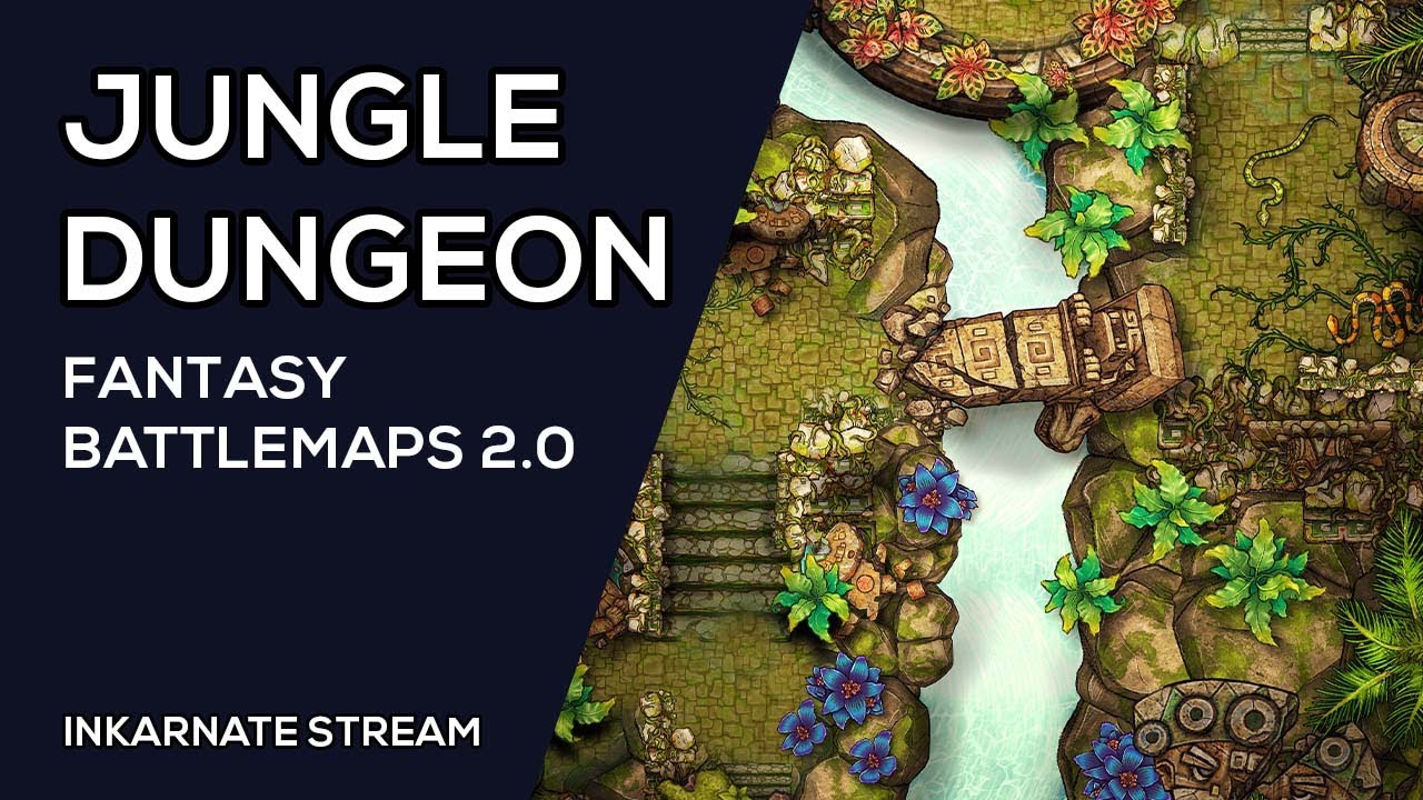 Jungle Dungeon: Fantasy Battlemaps 2.0 | Inkarnate Stream - YouTube