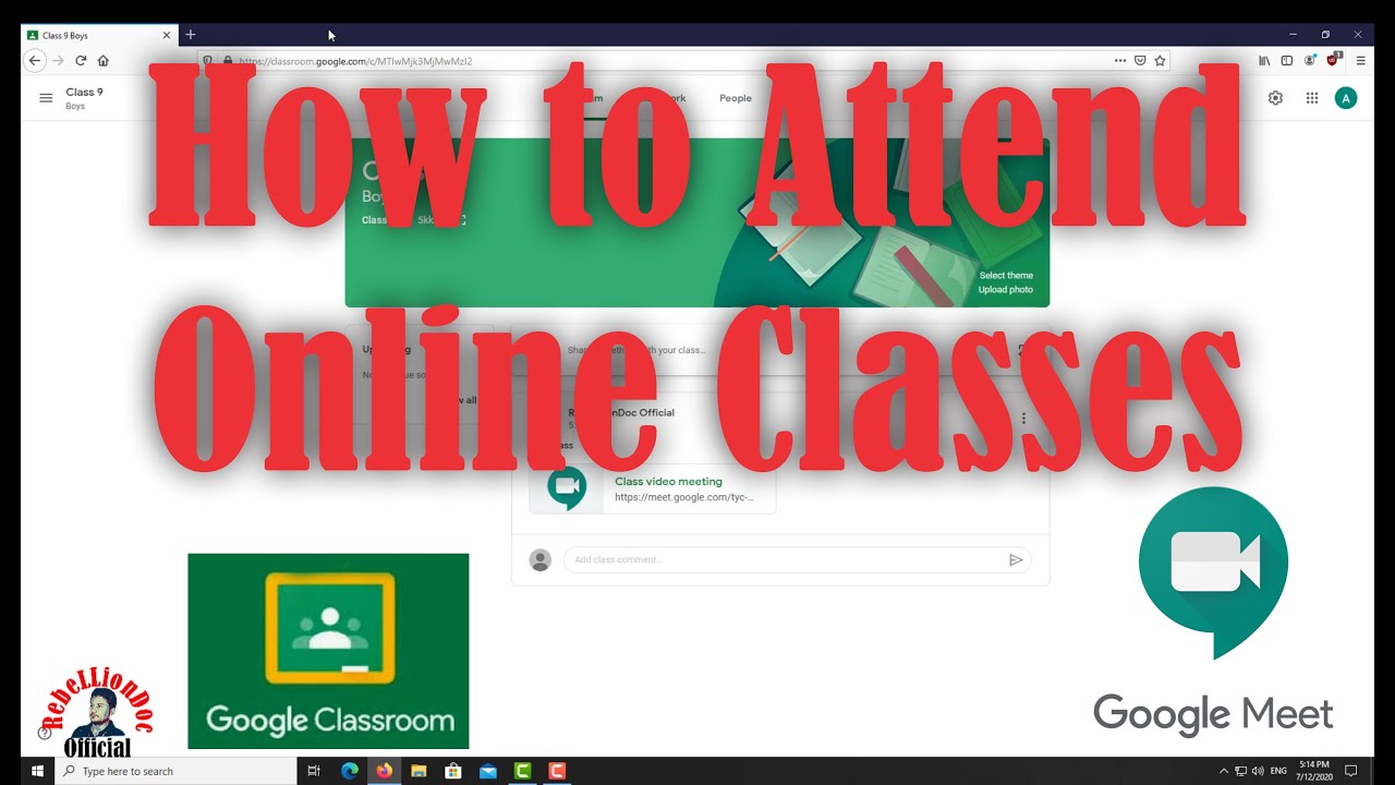 How to attend online classes | with Google Meet & Google Classroom ...