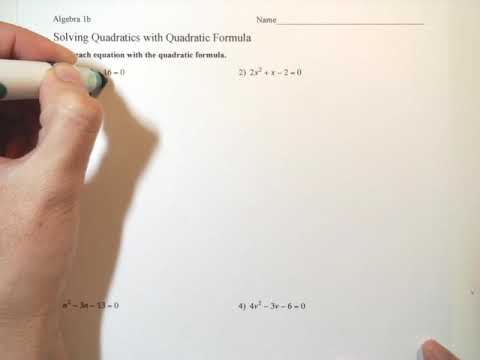 10d Solving Quadratics with Quadratic Formula - YouTube