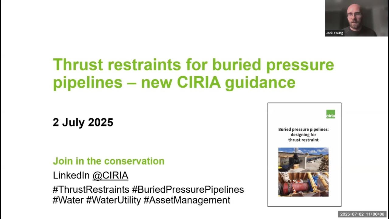 Thrust restraints for buried pressure pipelines: new CIRIA guidance - YouTube