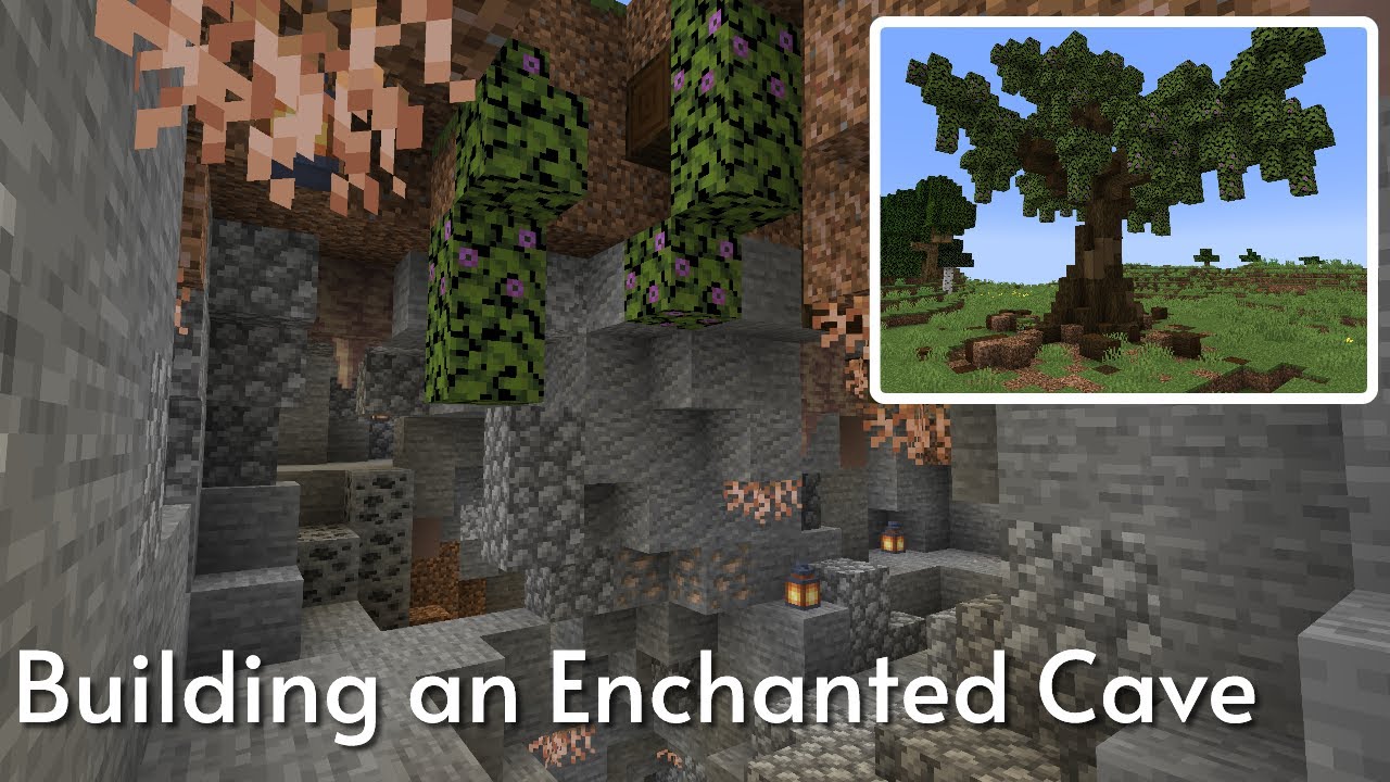 Building an Epic Custom Tree over Caves in Minecraft - YouTube