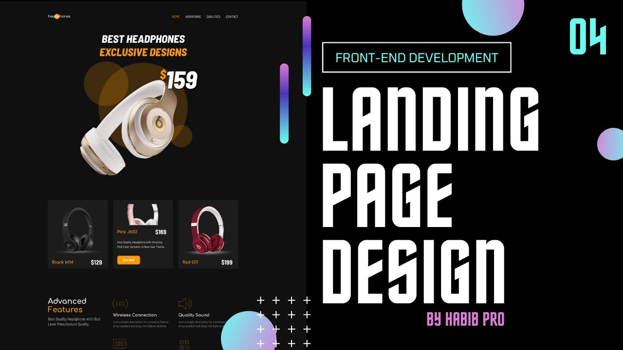 Responsive Landing Page Design with HTML, CSS, JavaScript - Web ...