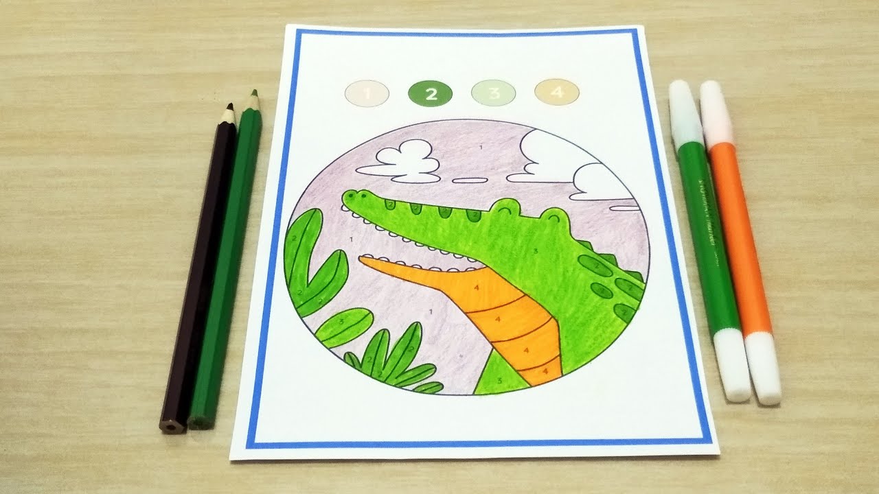 Crocodile Drawing, Painting & Coloring For Kids and Toddlers | Color by ...
