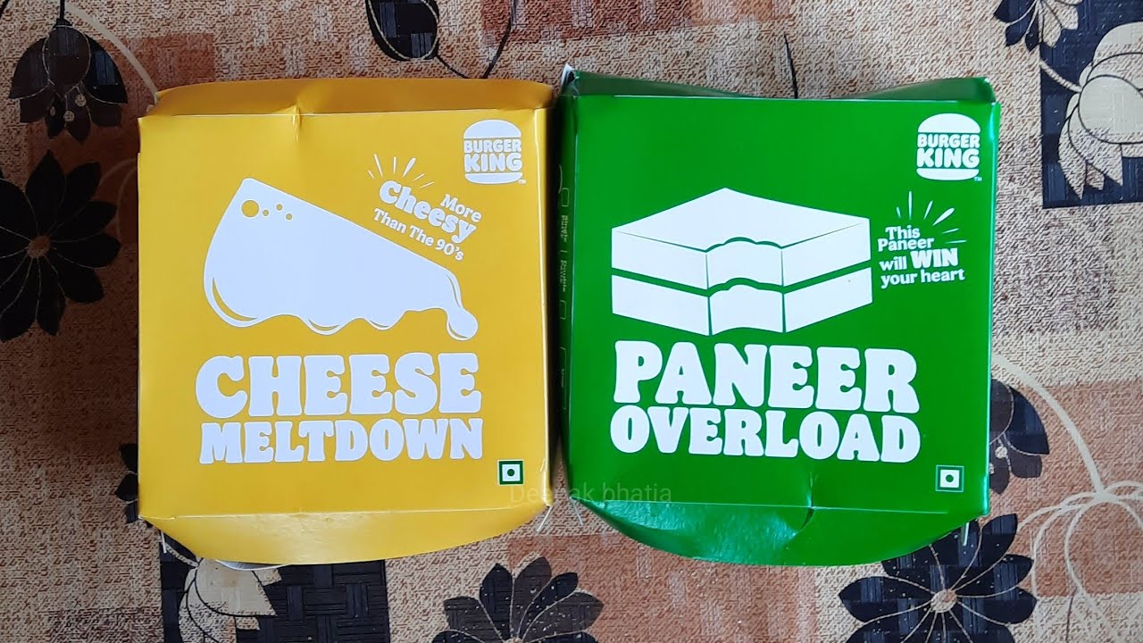 Burger King cheese meltdown and paneer overload burger - YouTube