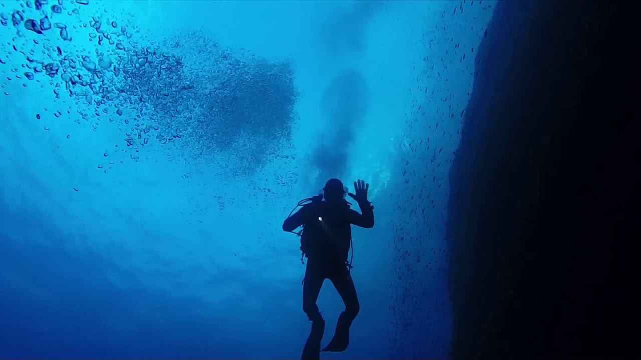Diving Gozo (Malta): Inland Sea - "Cave" & Reef - YouTube
