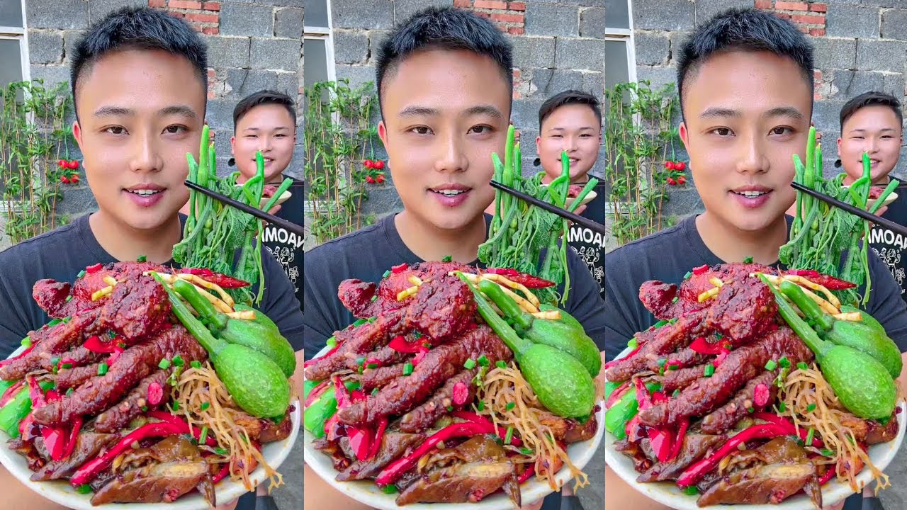 EXTREME Rural Food Challenge Eating Stir-fried Chicken Feet With Spicy ...