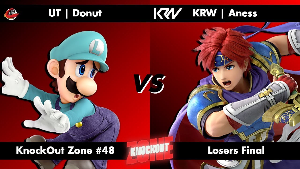 KnockOut Zone #48 - SSBU Losers Final - Donut (Luigi) vs Aness (Roy) - YouTube