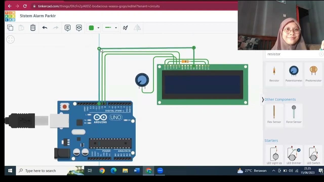 MERANGKAI KOMPONEN ARDUINO ALARM PARKIR MOBIL MENGGUNAKAN TINKERCAD - YouTube