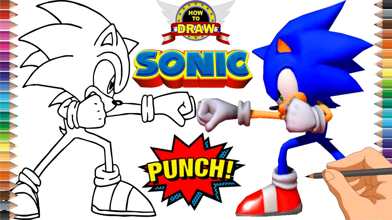 SONIC THE HEDGEHOG PUNCH | How to draw step by step tutorial (2021 ...