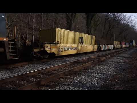 CSX Double Stack Mid DPU west of Point of Rocks - YouTube