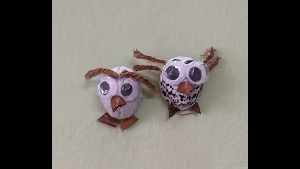 DIY OWL /Walnut shell craft/Making OWL/#trending/#viral/#shorts - YouTube