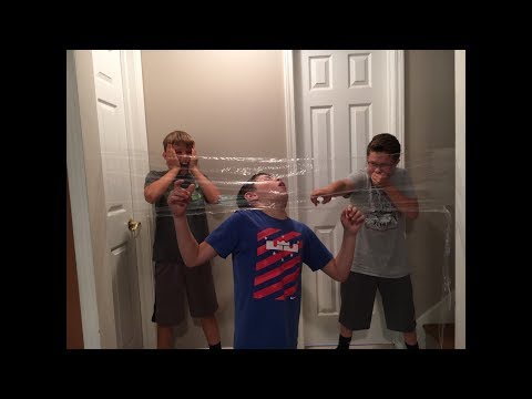 clear wrap face busting prank on little bro (HE GOT SO MAD!)