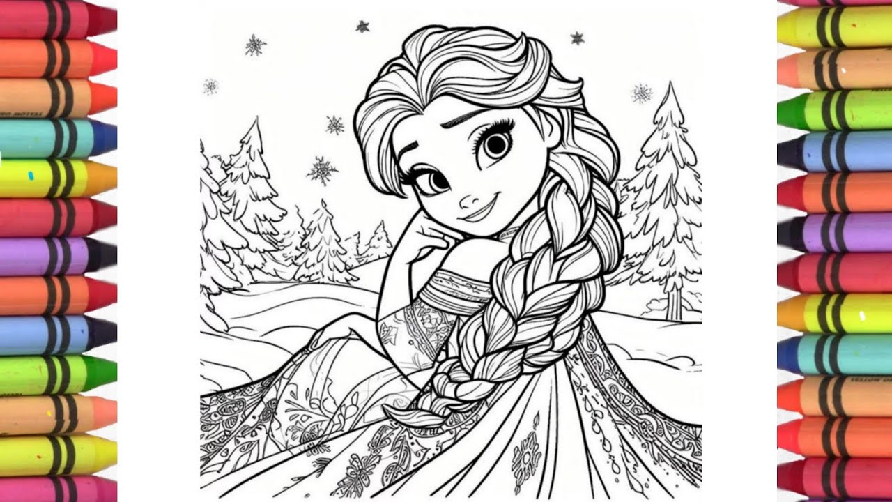 How to draw Elsa from Frozen, Disney princess Elsa drawing, Elsa Frozen ...