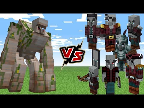 iron golem vs Every pillager mob | Minecraft mob Battle | - YouTube