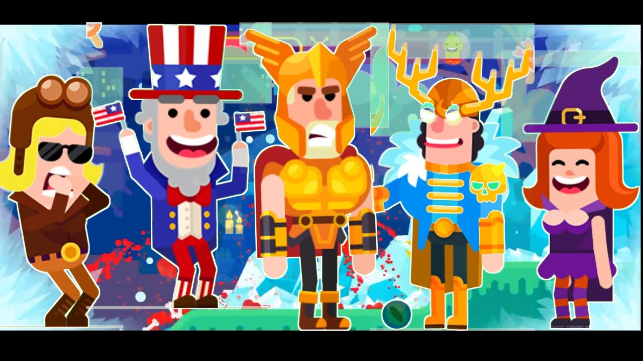 Bowmasters : Gameplay Raymonde, CrazySam, Stephanie, Thor, And Ice King ...