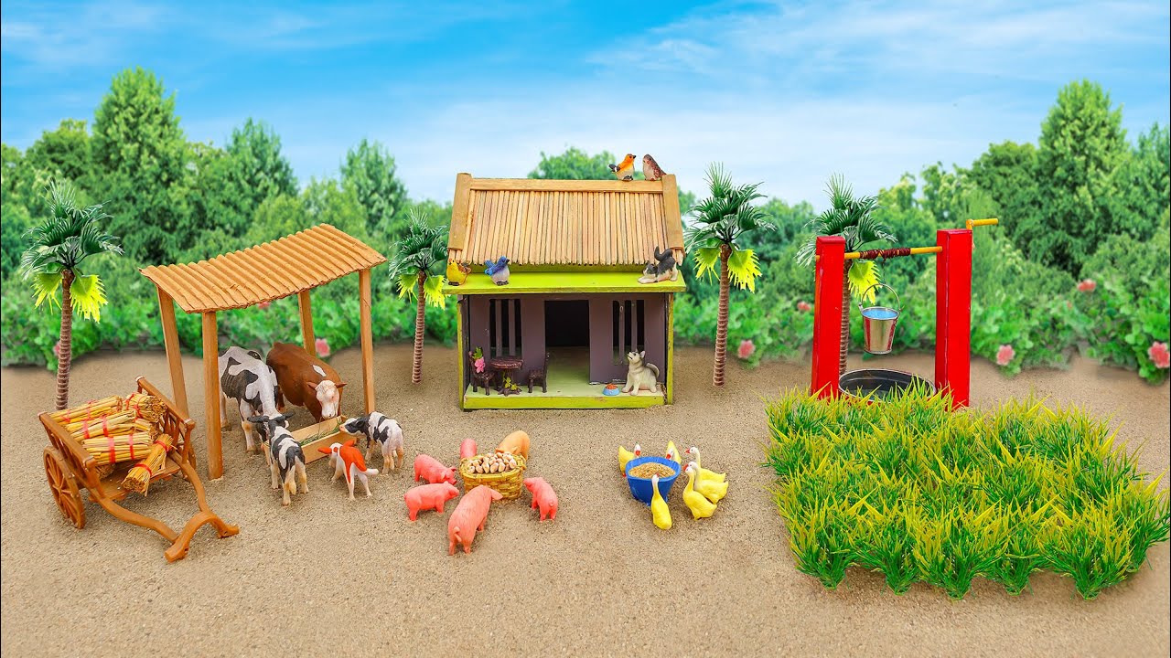 Farm diorama and animal barn | Make sheds for cow, horse | @RaceToyTime ...