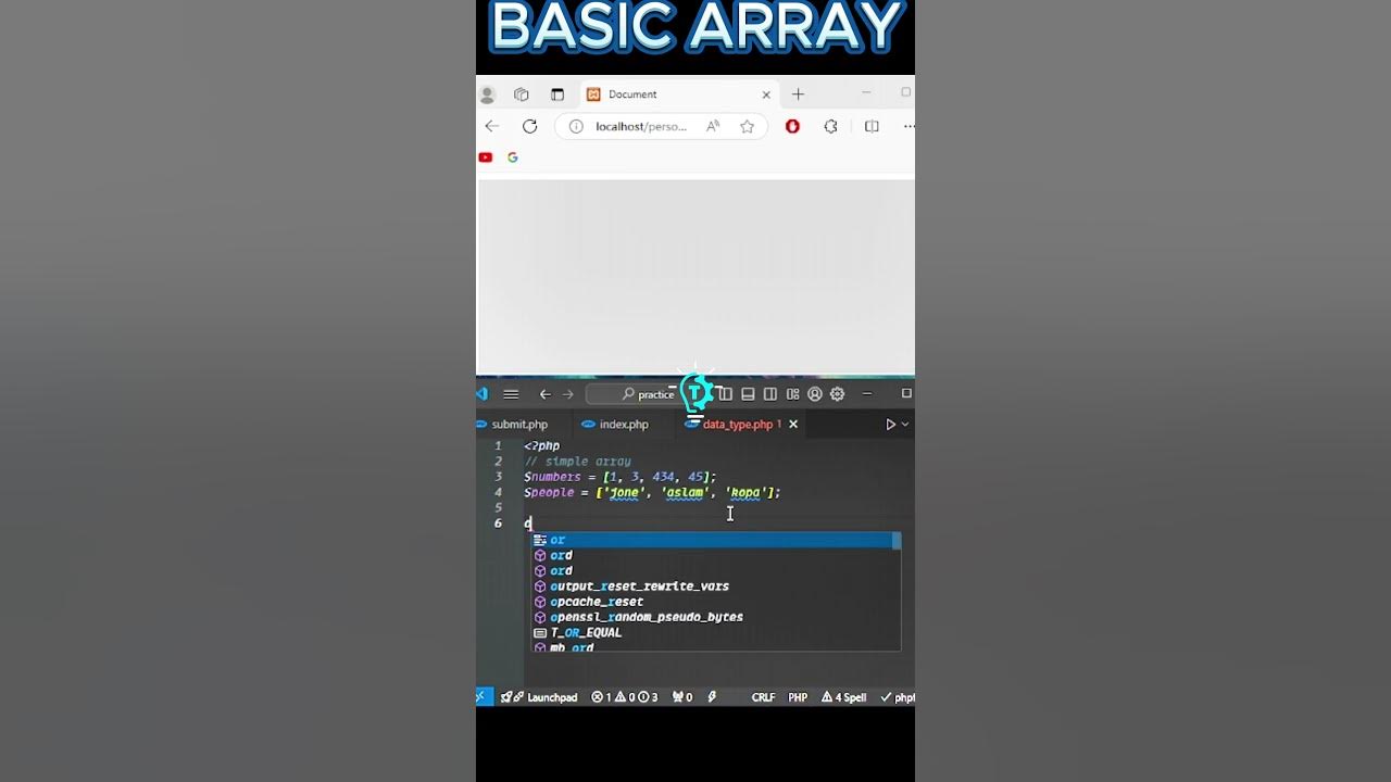 Create An Array Using The Array Function Or The Short Array Syntax