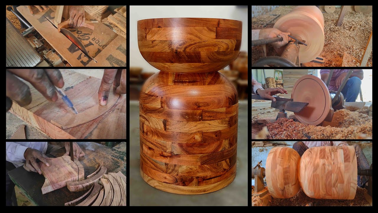 Crafting a Stunning Cylindrical Acacia Wood Table | Art | Wood Project ...