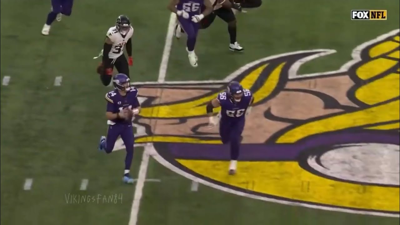 Sam Darnold best highlights in LEGACY GAME 5tds | Vikings vs Falcons ...