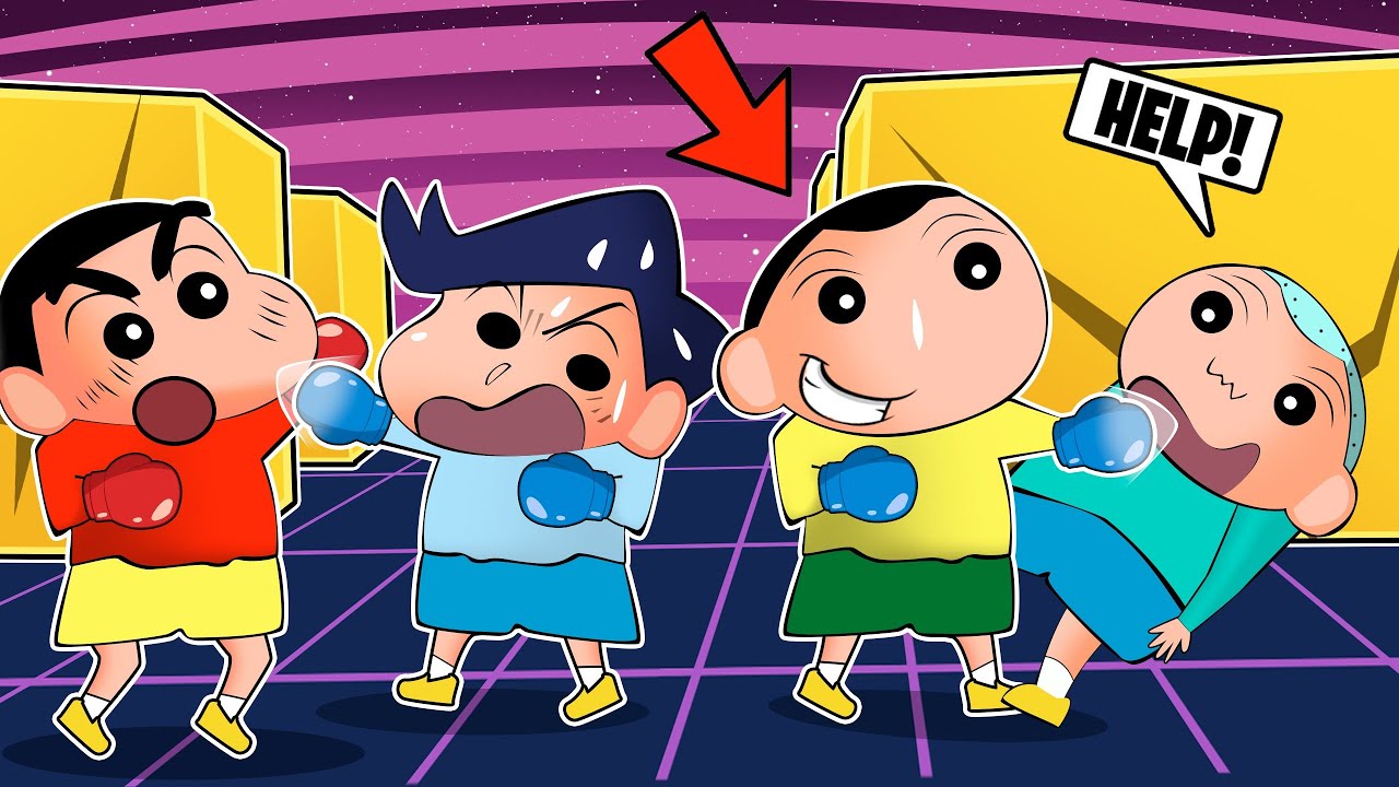 Shinchan Playing 2v2 Punch Fight In Block Dash Teams 😱👊 | Shinchan ...