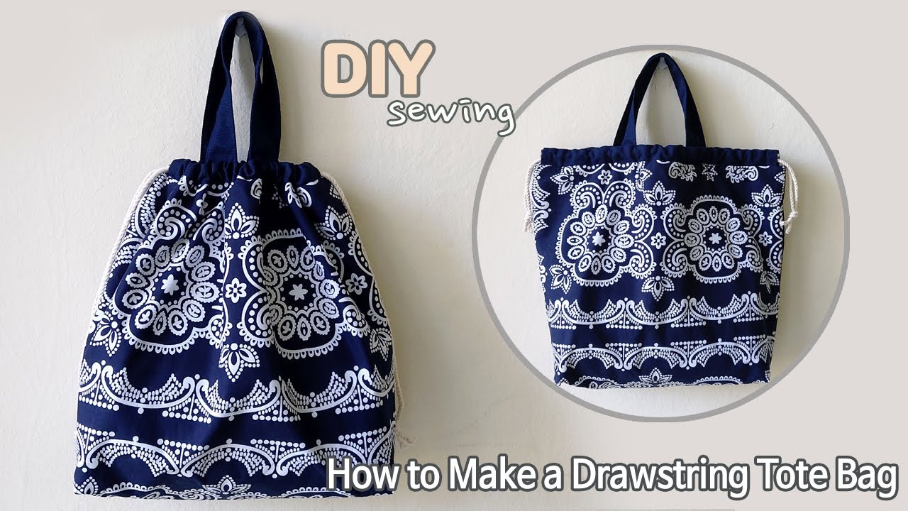 Diy 조리개 가방 만들기 스트링 토트백 만들기 스트링 에코백 How To Make A Drawstring Tote Bag