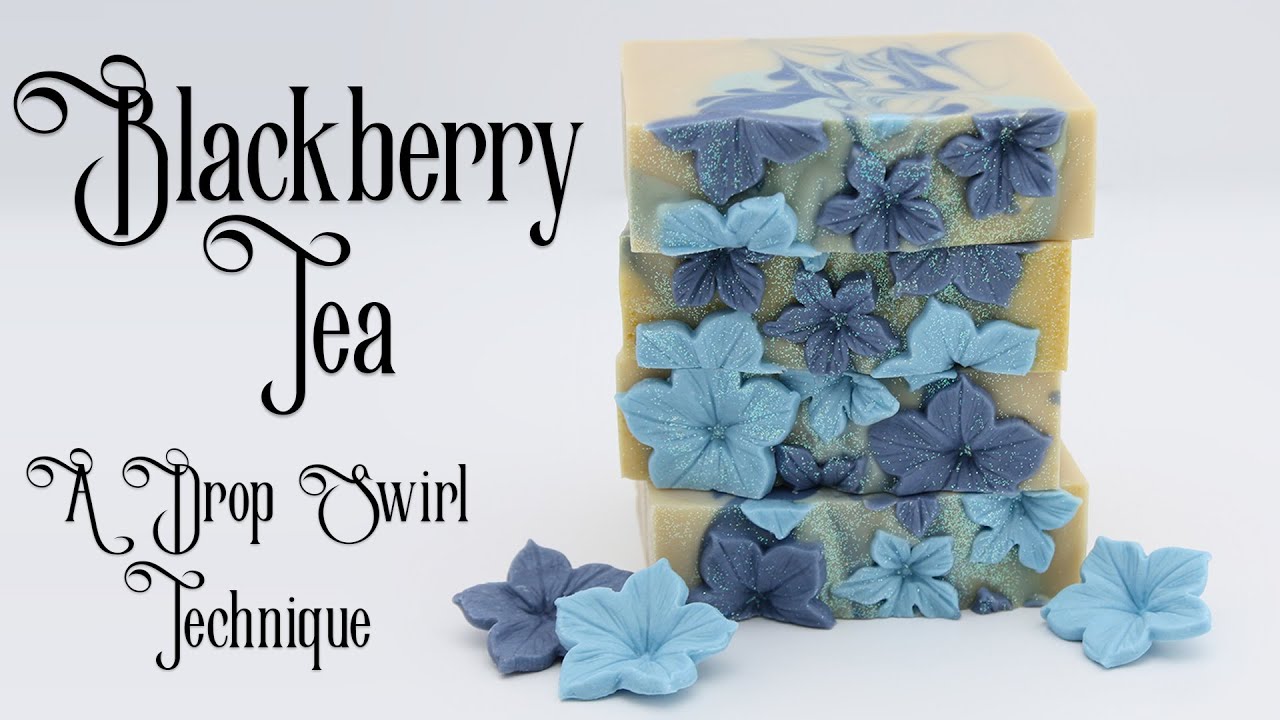 Blackberry Tea: A Drop Swirl Technique with Soap Dough Embeds - YouTube