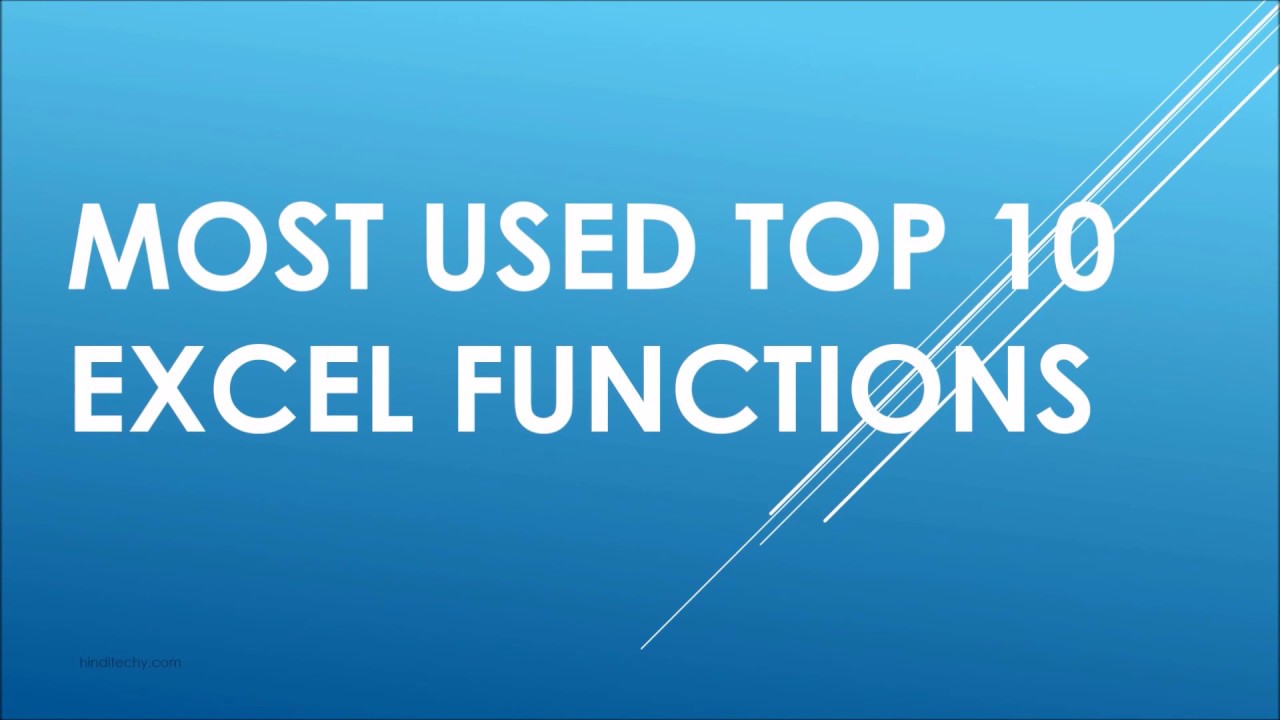 Top 10 Basic Excel Functions And Formula For Beginners Most Used Top 10 Basic Excel Functions And Formula For Beginners Most Used