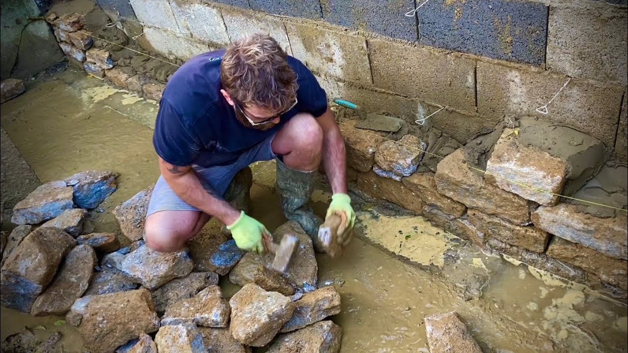 Cladding A Block Wall With Stone #1 - YouTube