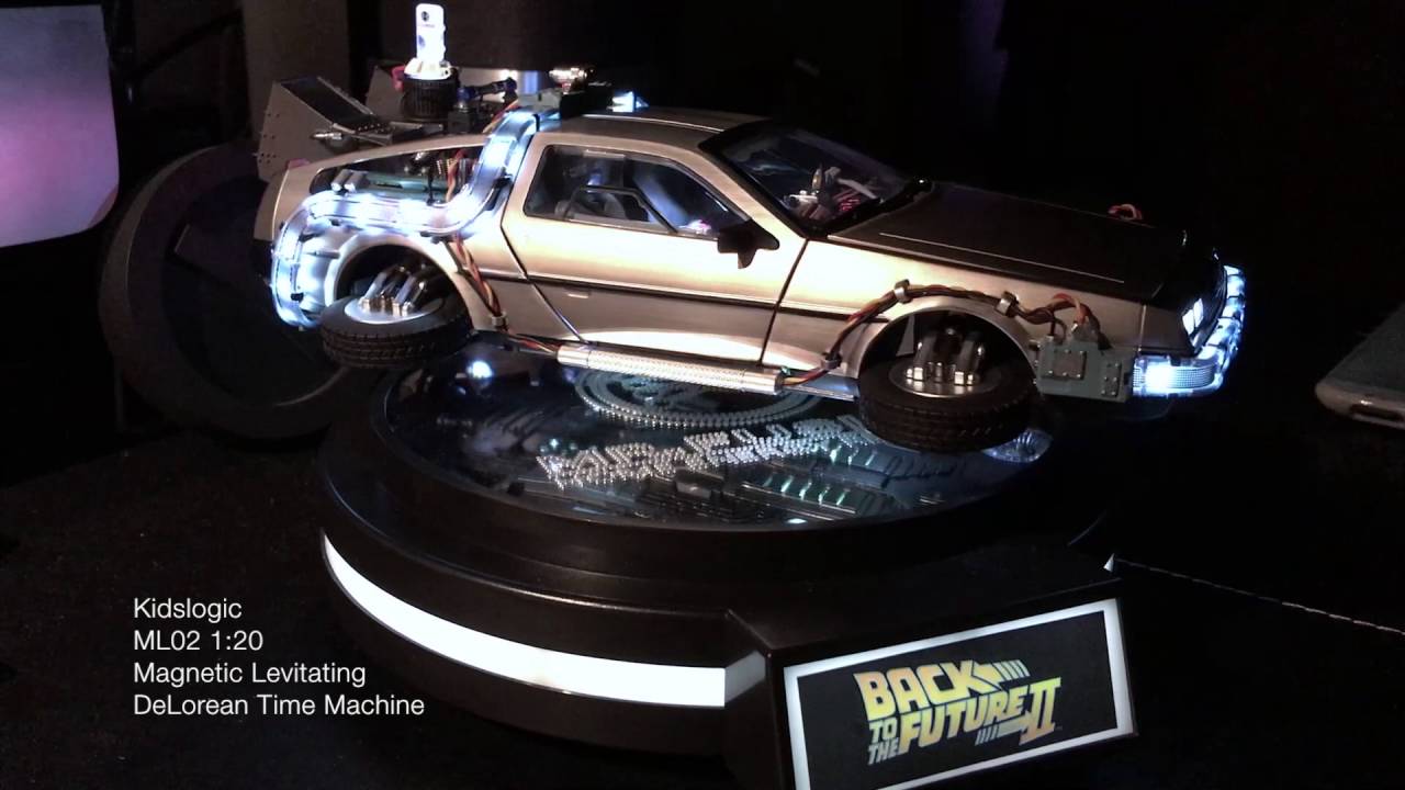 Kidslogic Magnetic Levitating DeLorean Time Machine LED On - YouTube