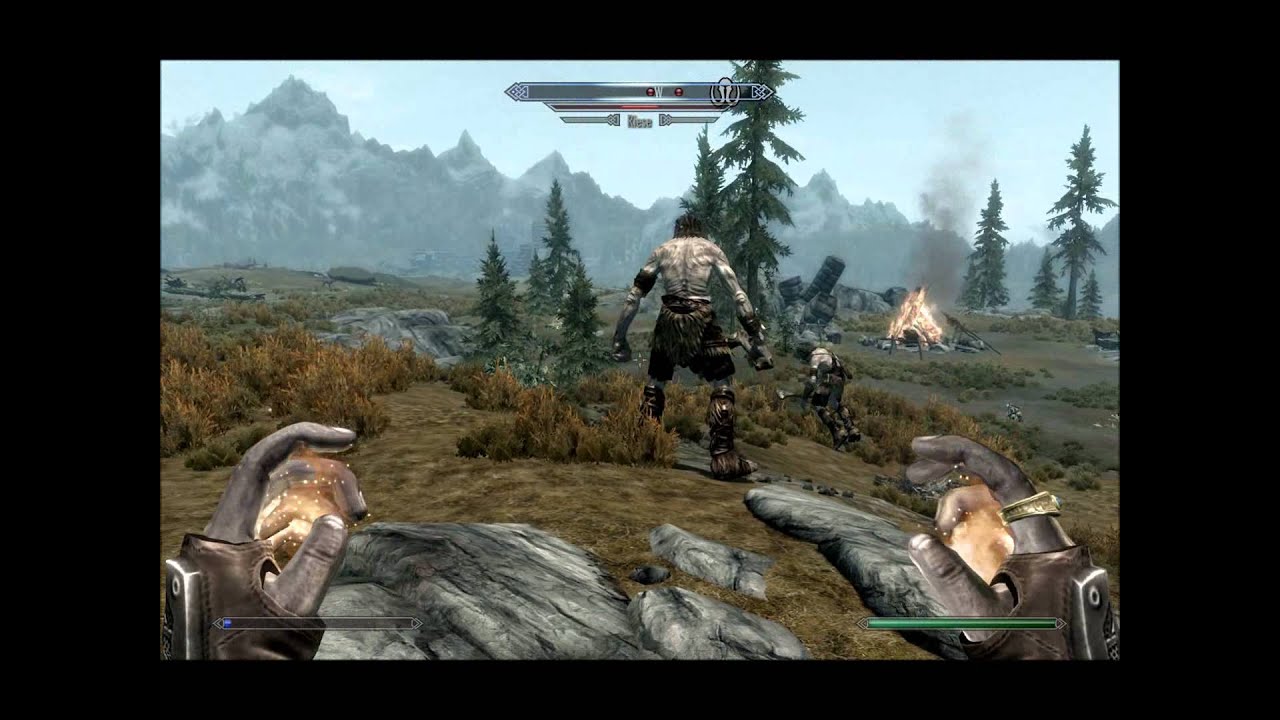 Skyrim Giant Fight - YouTube