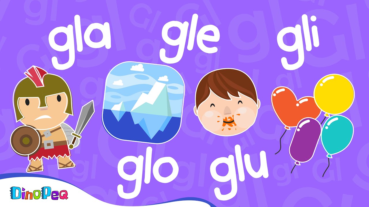 Aprende a leer las SÍLABAS TRABADAS gla gle gli glo glu 🎈 | VOCABULARIO ...