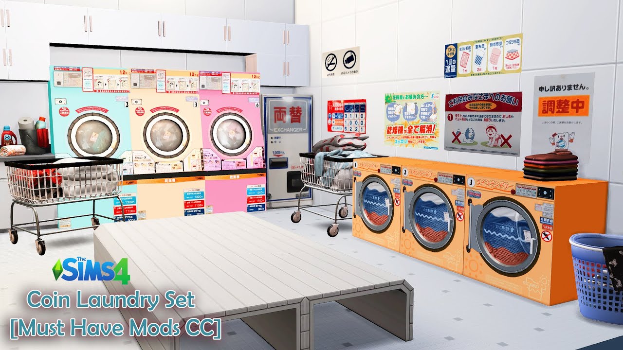 The Sims 4 | Coin Laundry : Speed Build [Must have mods] - YouTube